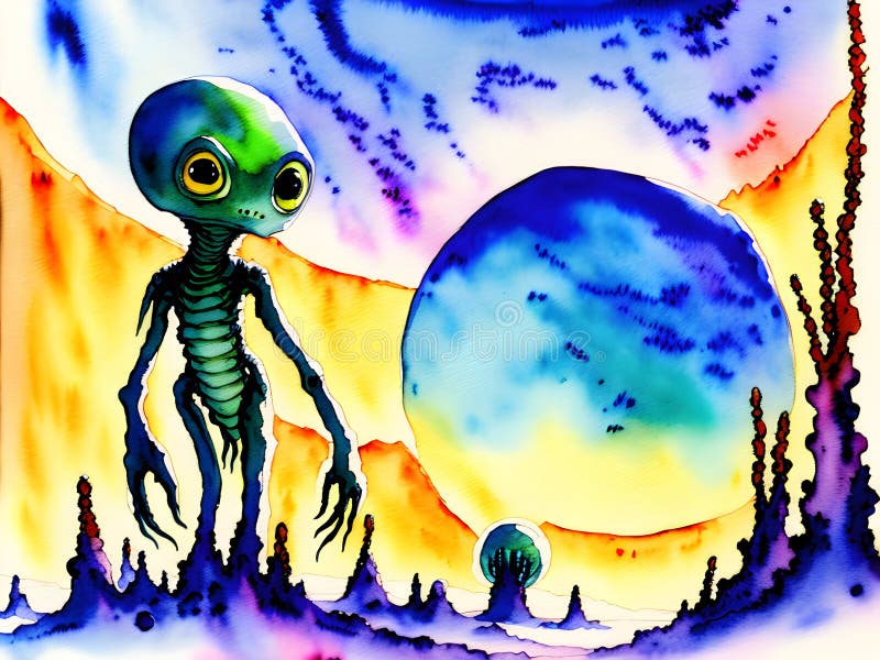 Alien Hunter, Generative AI Illustration Stock Illustration ...