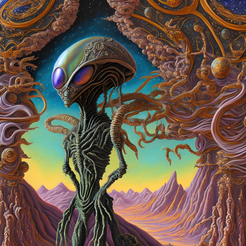 Alien Hunter, Generative AI Illustration Stock Illustration ...