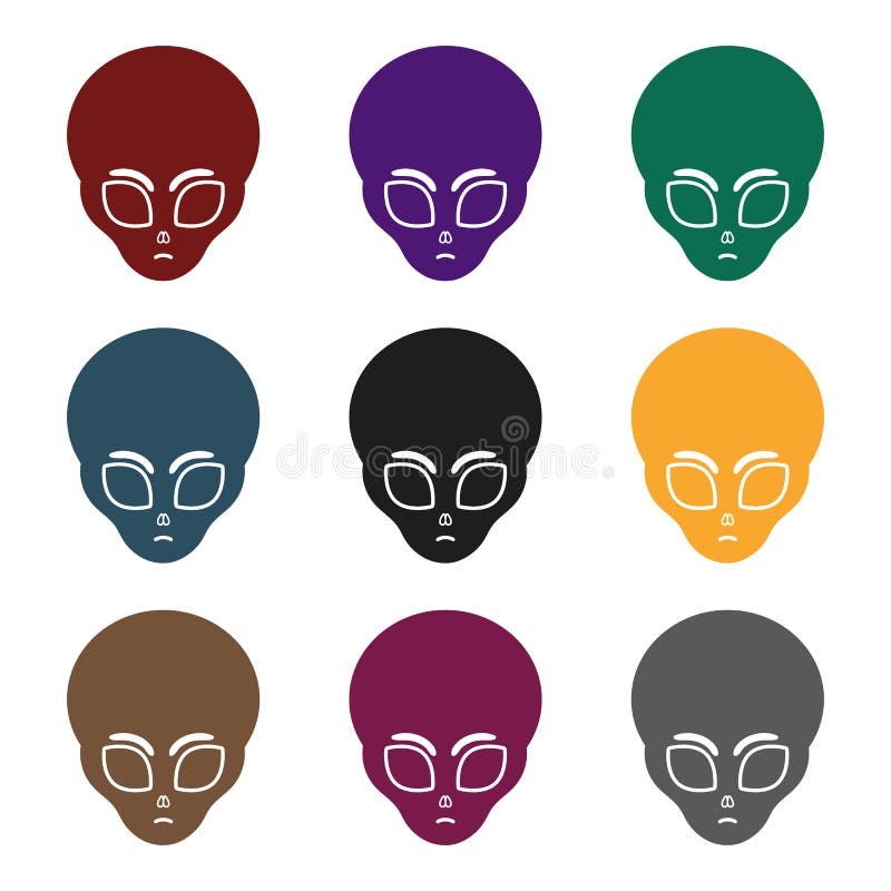 Alien Icon in Black Style Isolated on White Background. Space Symbol ...