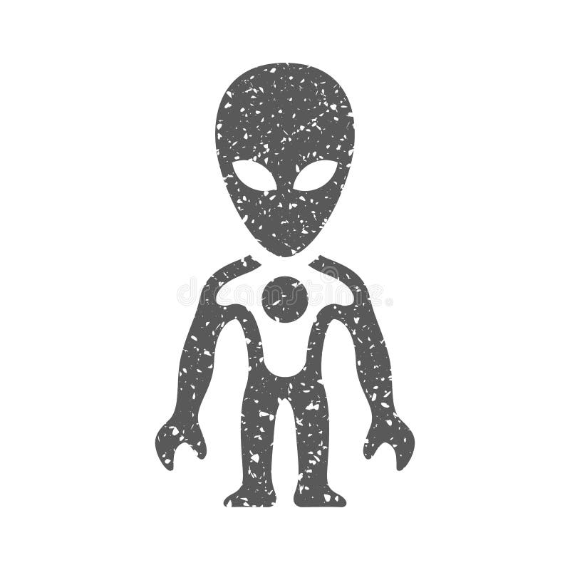 Grunge icon - Alien stock vector. Illustration of cartoon - 193620331