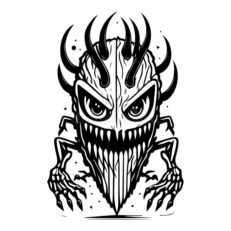 Alien Icon Hand Draw Black Space Logo Symbol Perfect Stock Vector ...