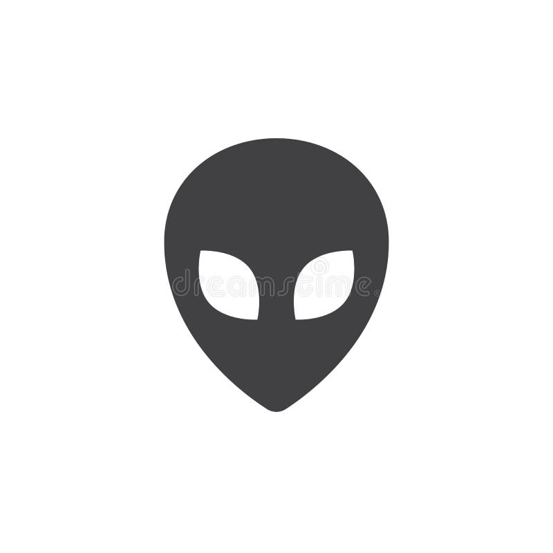 Alien Solid Icon. Humanoid Vector Illustration Isolated on White Stock ...