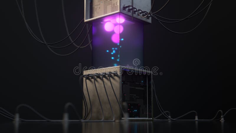 Alien Incubator in Sci-fi Laboratory 3D Render Stock Illustration ...