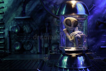 Alien inside a test tube stock photo. Image of human - 35422478