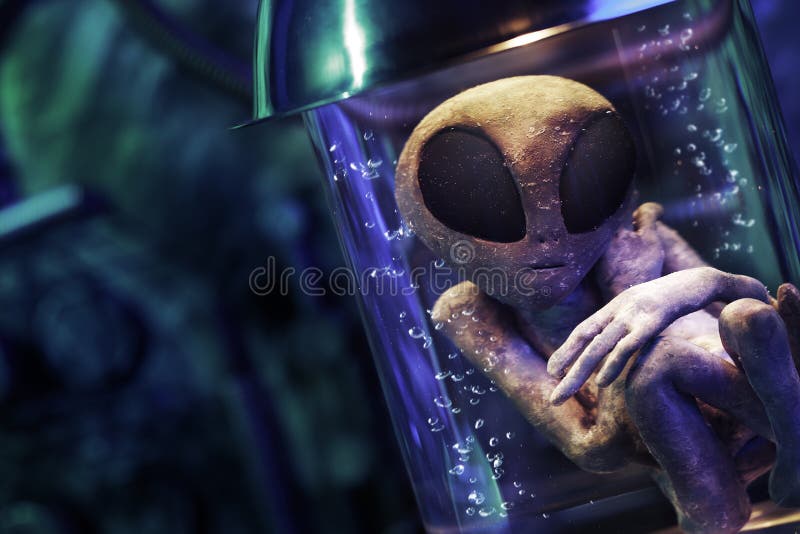 Alien inside a test tube stock image. Image of flask - 35422569