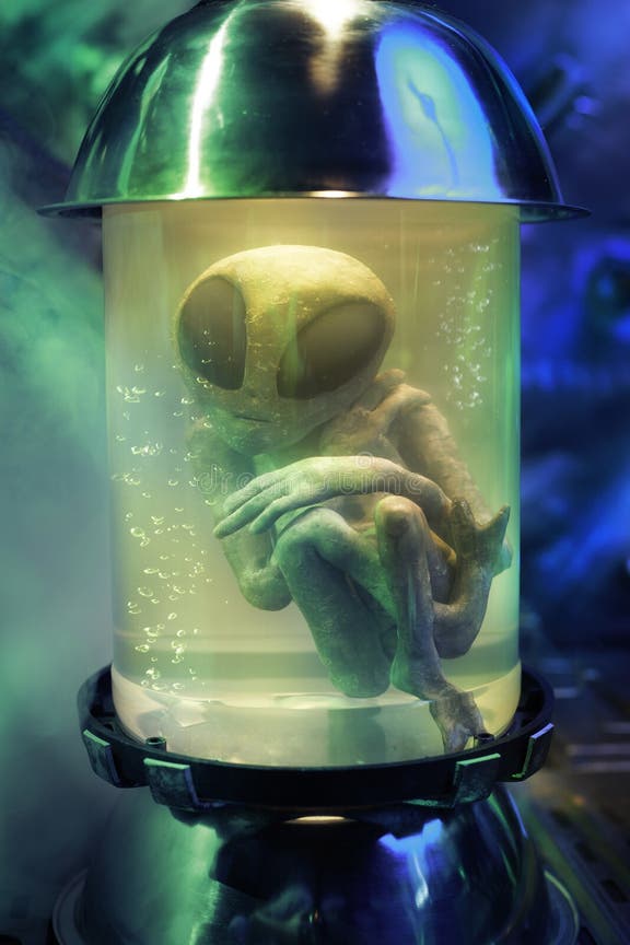 Alien inside a test tube stock photo. Image of artificial - 35422652