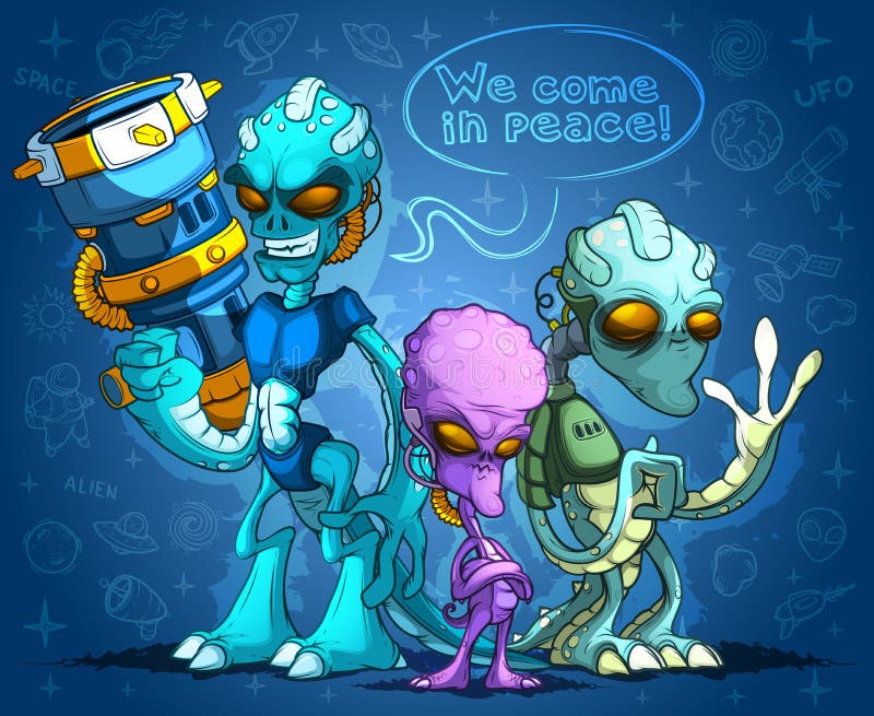 Alien invaders stock vector. Illustration of extraterrestrial - 50045742