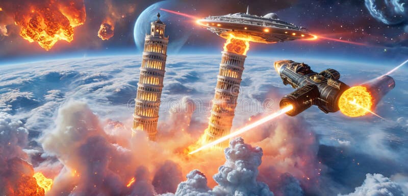 Alien invasion of Earth stock illustration. Illustration of ship ...