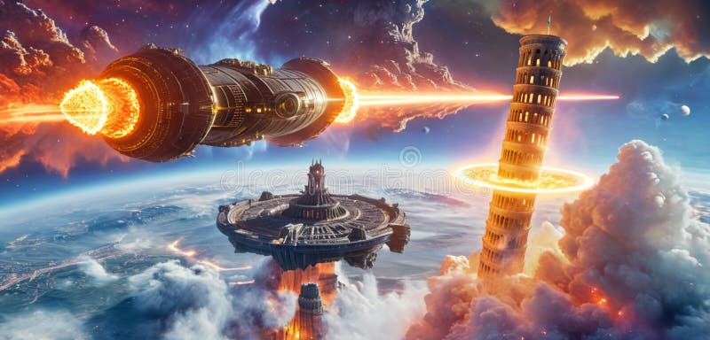 Alien invasion of Earth stock illustration. Illustration of spaceship ...