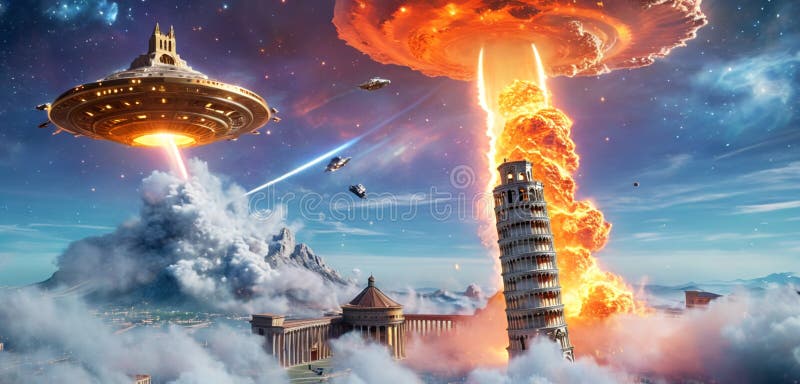 Alien invasion of Earth stock illustration. Illustration of journey ...