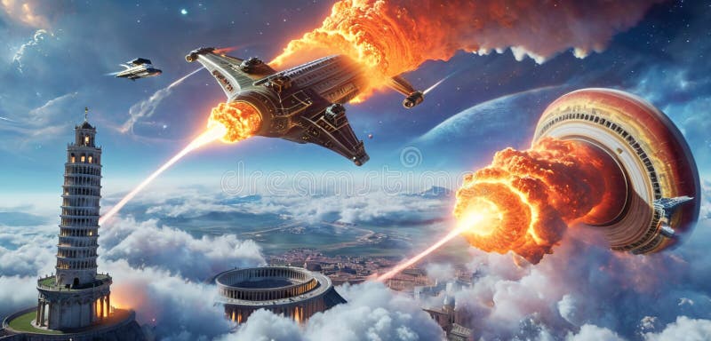 Alien invasion of Earth stock illustration. Illustration of design ...