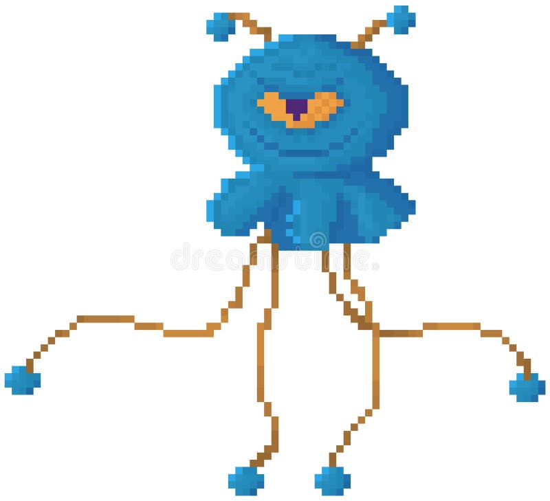 Angry Blue Monster with One Eye. Alien Isolated on White Background ...