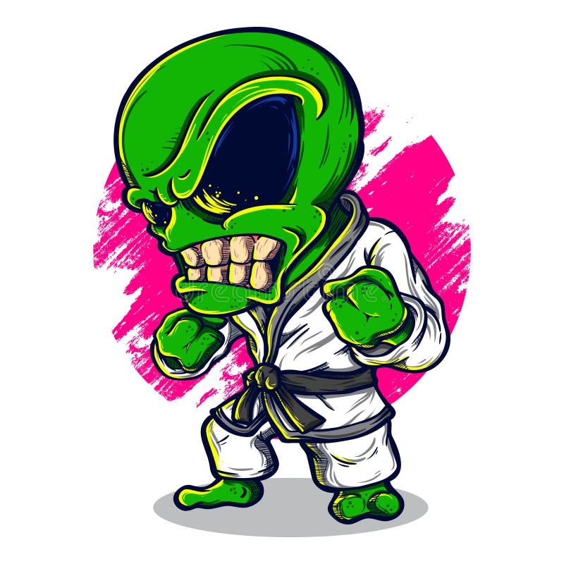 Alien Karate stock vector. Illustration of vector, alien - 163485058