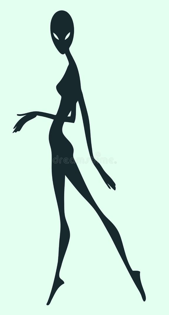 Alien lady stock vector. Illustration of emotion, intruder - 28213916