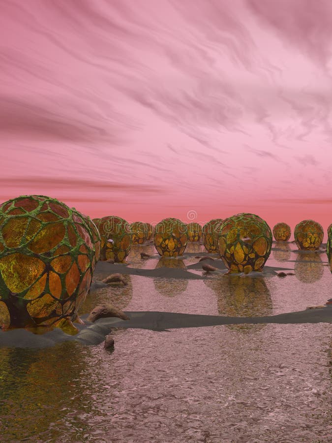 Valley of the Gigantipods stock illustration. Illustration of pods ...