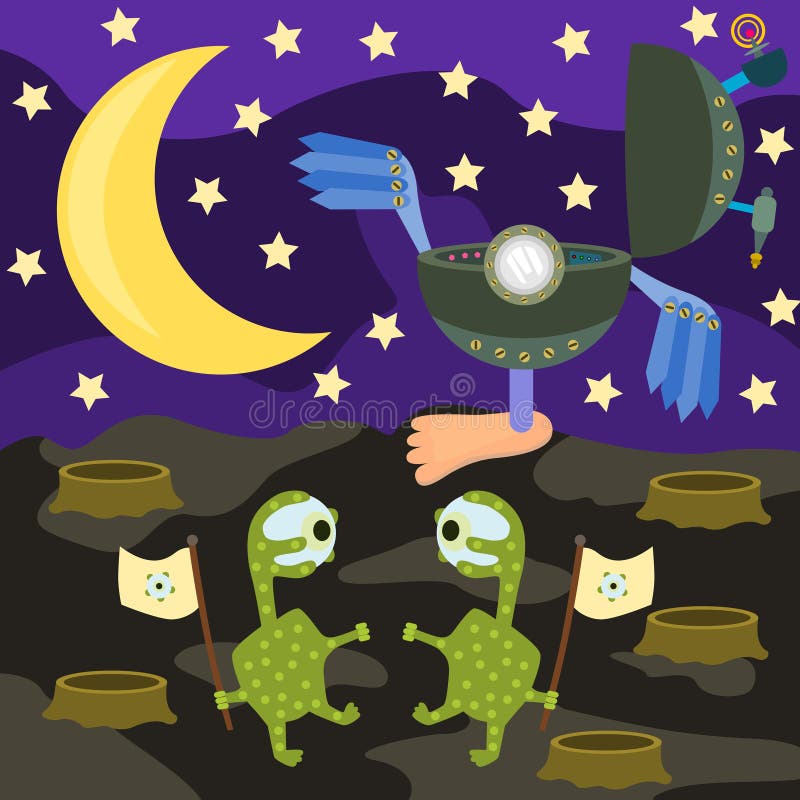 Alien landing stock illustration. Illustration of travel - 29675568