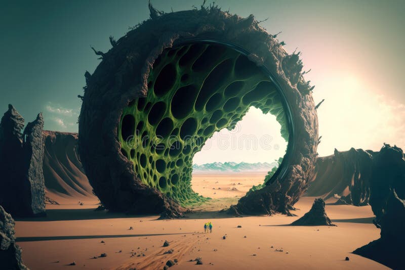Alien Landscape with a Bizarre Spherical Shape on the Ground. Unknown ...