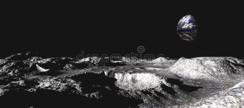 Alien Landscape at Star Rising, HDRI, 3d Rendering Stock Illustration ...