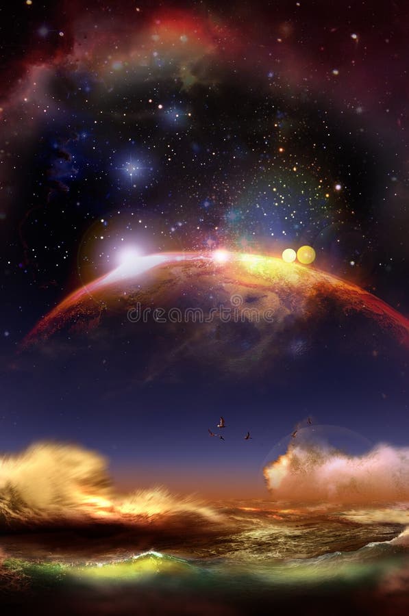 Alien landscape stock illustration. Illustration of imagination - 91020945
