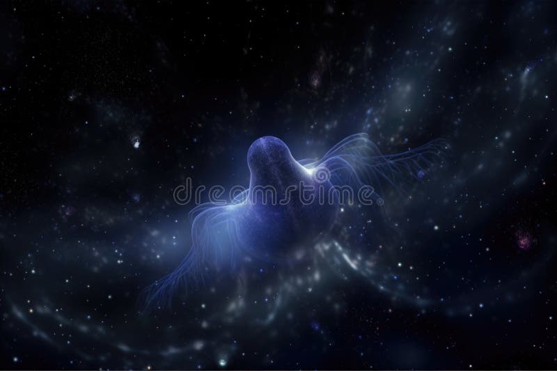 Alien Life Form, Floating in the Void of Space, Surrounded by Stars ...