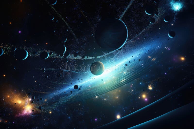 Alien Life Form Floating through the Void of Space, Surrounded by Stars ...