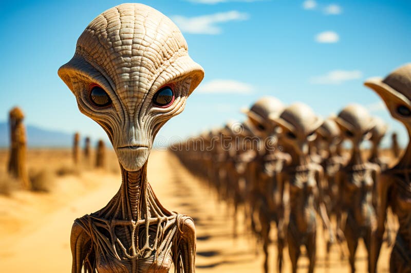 Alien Like Creature Standing in Front of Group of Other Alien Like ...