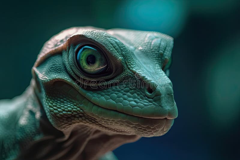 Alien Like Lizard Portrait Close Up. Generative AI Stock Illustration ...