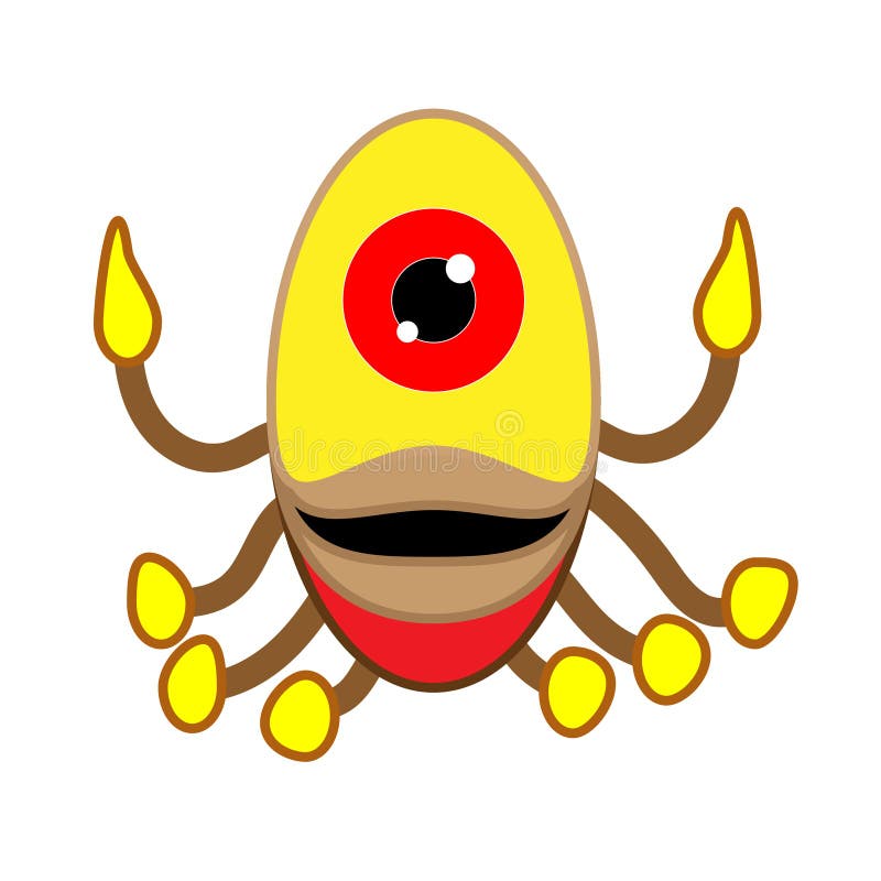 Alien-like Worms, Crabs, Squid, Vector Design Elements. Stock Vector ...