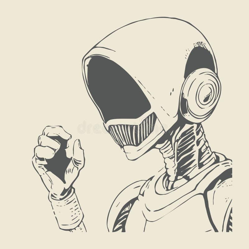 Alien. Line Art. Print for T-shirts, Tattoo Design, Pattern for Covers ...