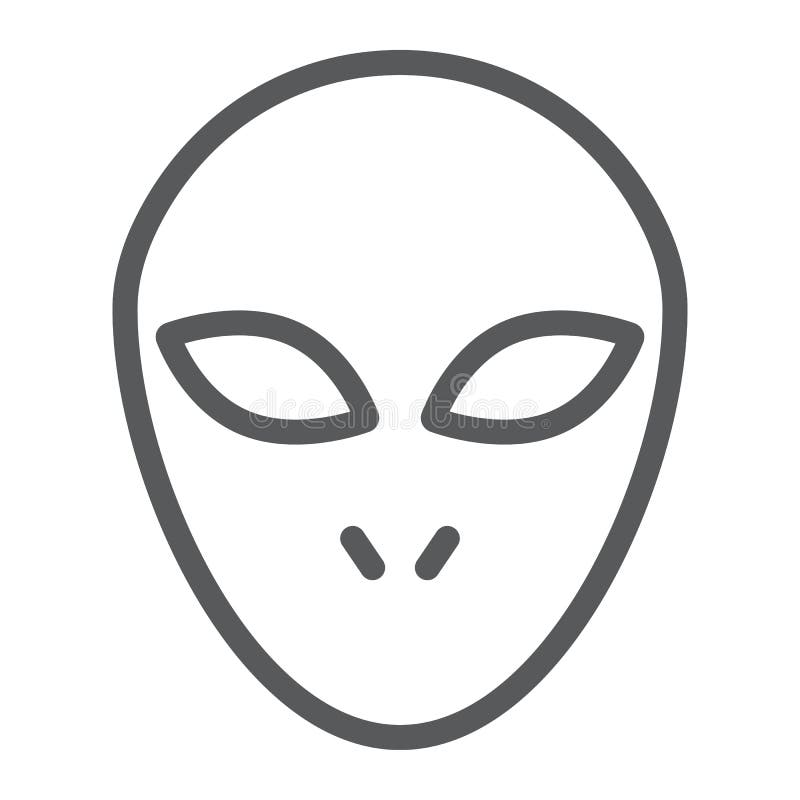 Alien Line Icon, Space and Character, Humanoid Sign, Vector Graphics, a ...