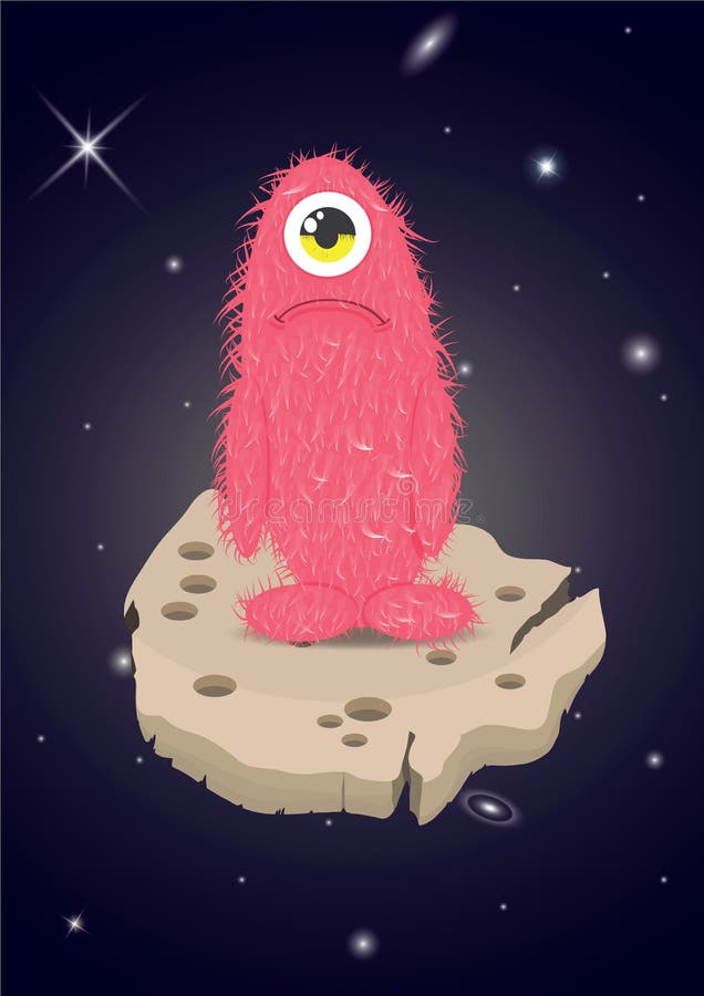 Alien Lost in Space Sad Monster Stock Illustration - Illustration of ...