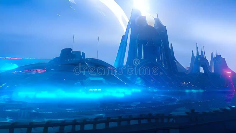 Alien machine world stock illustration. Illustration of planet - 285164133