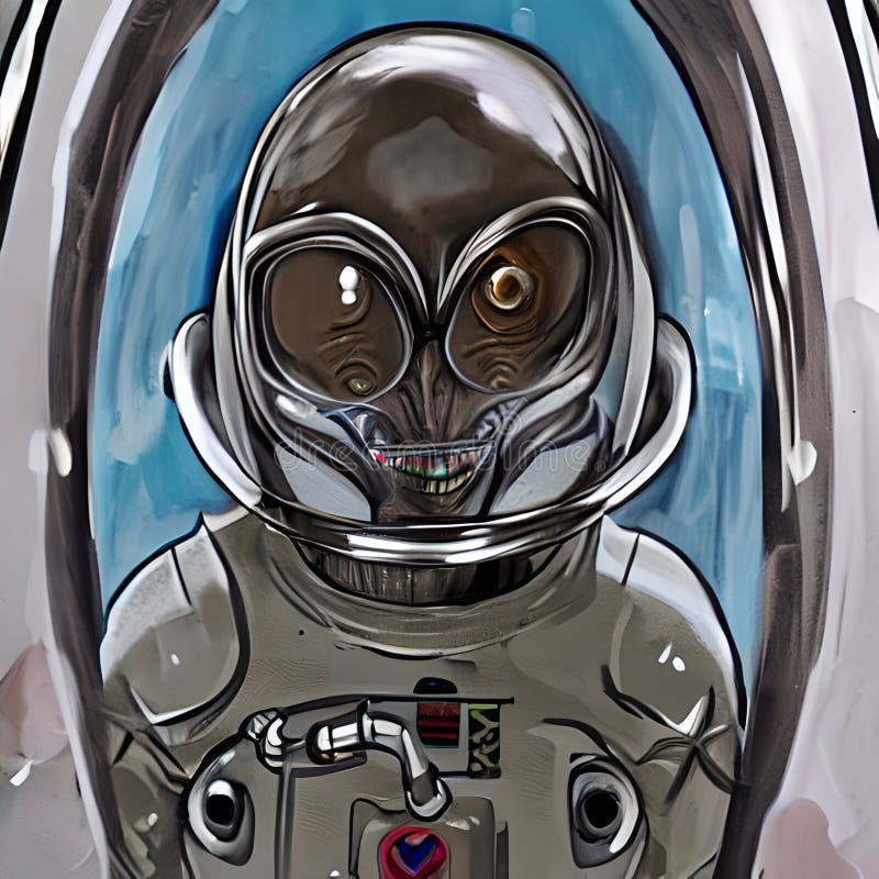 Alien Made of Shiny Metal Ai Generated, Generative AI, CGI Graphics ...