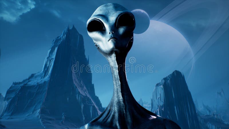 The Alien Makes an Accusing and Threatening Gesture Pointing His Index ...