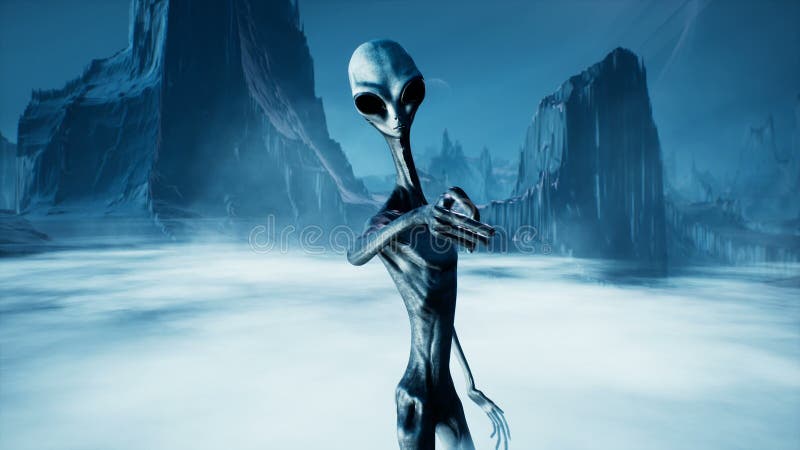 The Alien Makes an Accusing and Threatening Gesture Pointing His Index ...