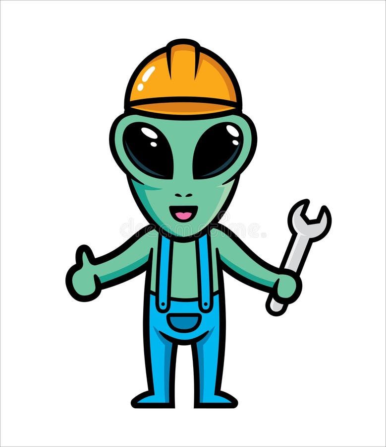 Alien Mascot Character Design Stock Vector - Illustration of happy ...