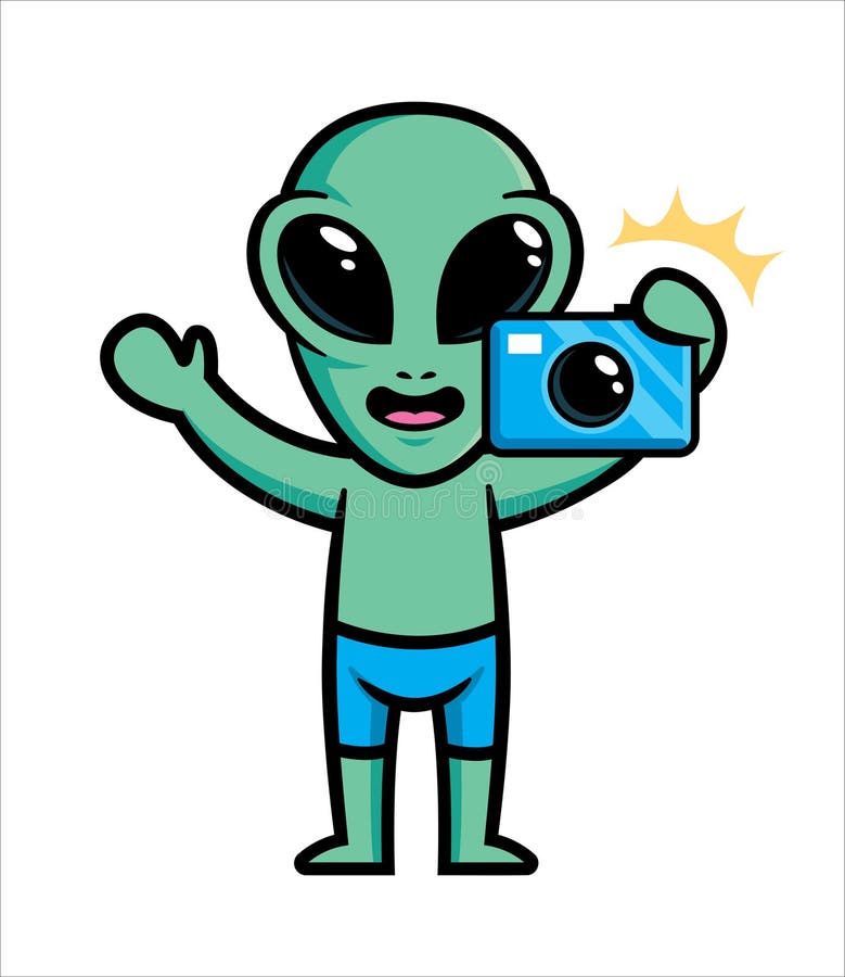 Alien Mascot Character Design Stock Vector - Illustration of selfie ...