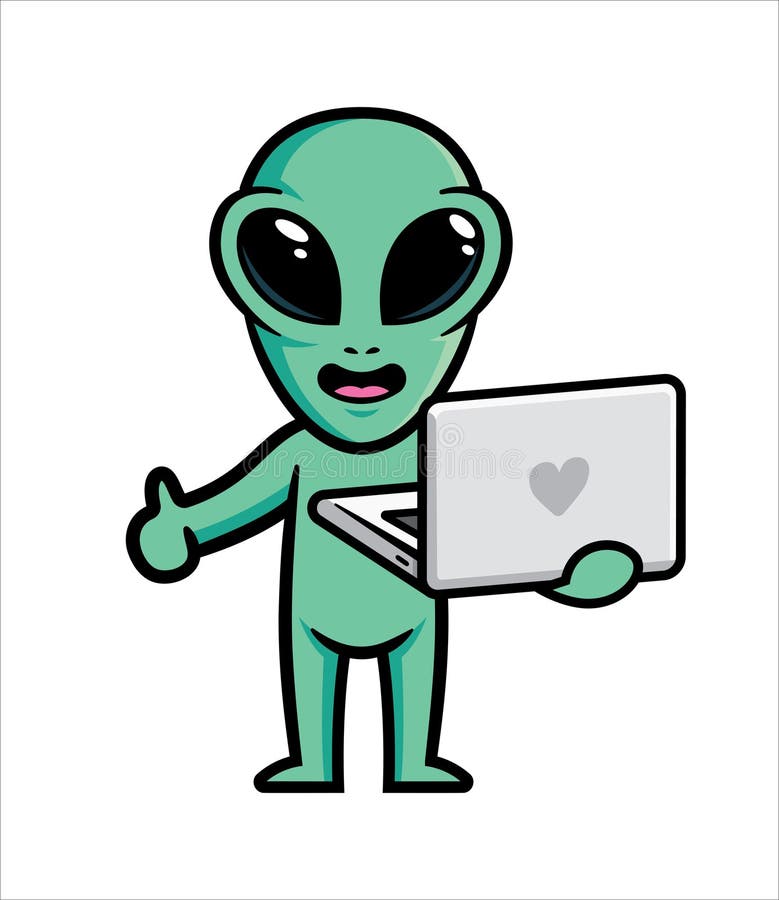 Alien Mascot Character Design Stock Vector - Illustration of doodle ...
