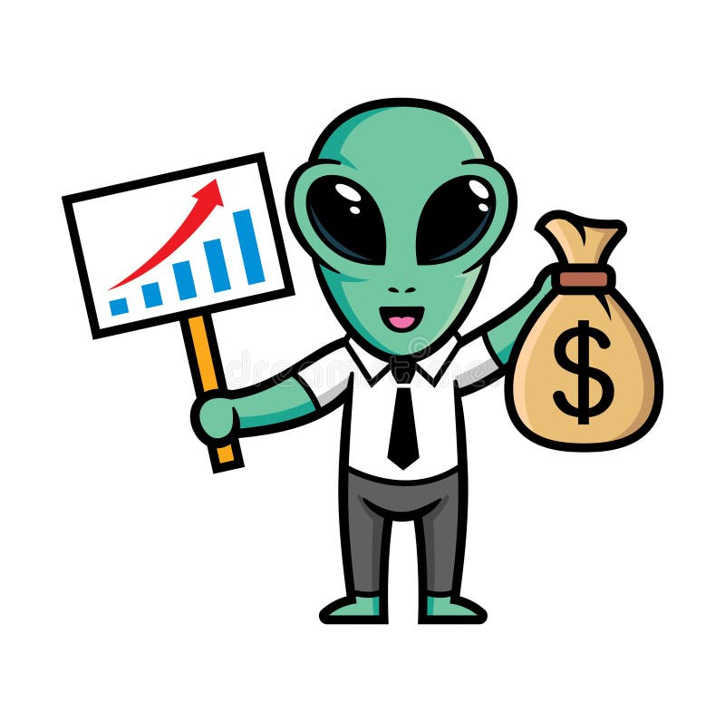 Alien Mascot Character Design Stock Vector - Illustration of money ...