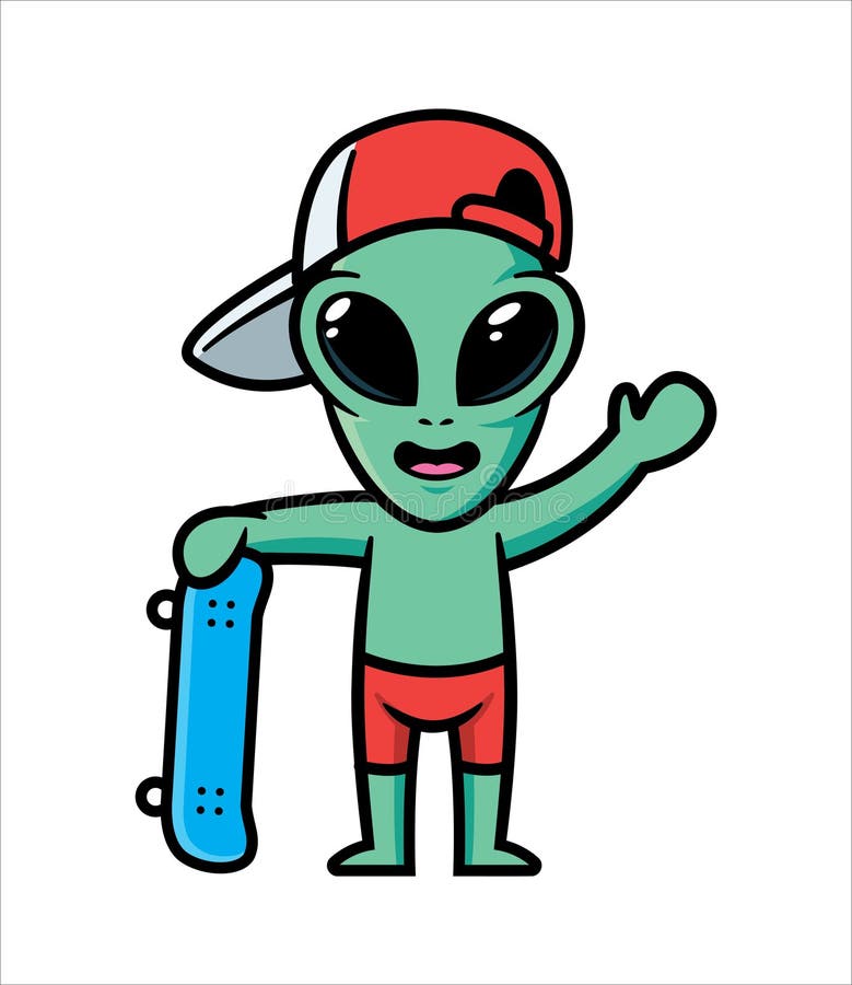 Alien Skater stock illustration. Illustration of grab - 28422762
