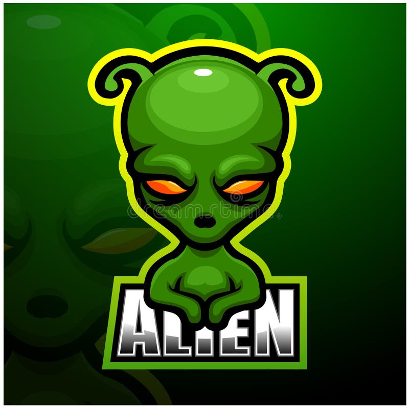 Alien Mascot Esport Logo Design Stock Vector - Illustration of green ...