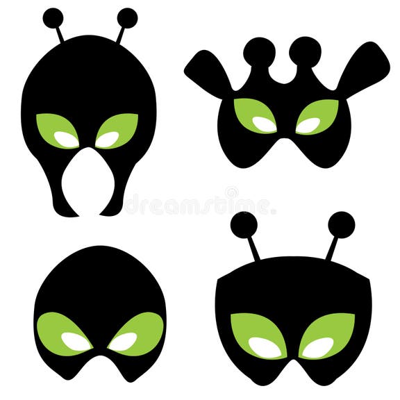 Alien masks stock vector. Illustration of danger, graphic - 24181152