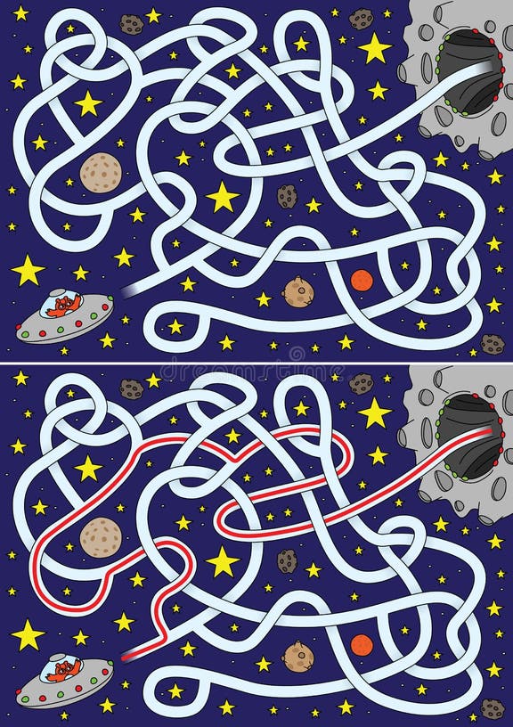 Alien maze stock vector. Illustration of universe, travel - 130373245