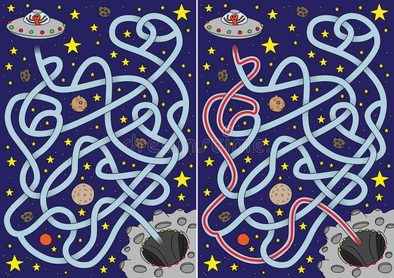 Alien space maze stock vector. Illustration of easy, composition - 25209009