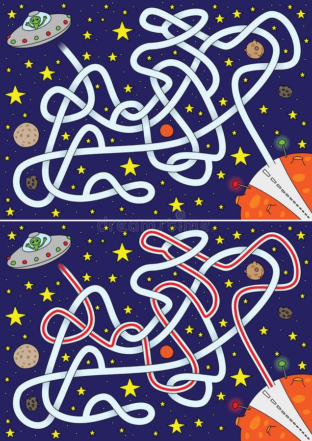 Alien space maze stock vector. Illustration of easy, composition - 25209009