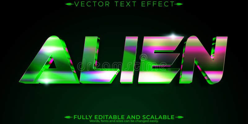 Alien Metallic Text Effect, Editable Scary and Evil Text Style Stock ...