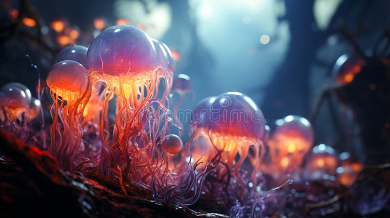 Alien Microbiological Organism Stock Photo - Image of disease ...