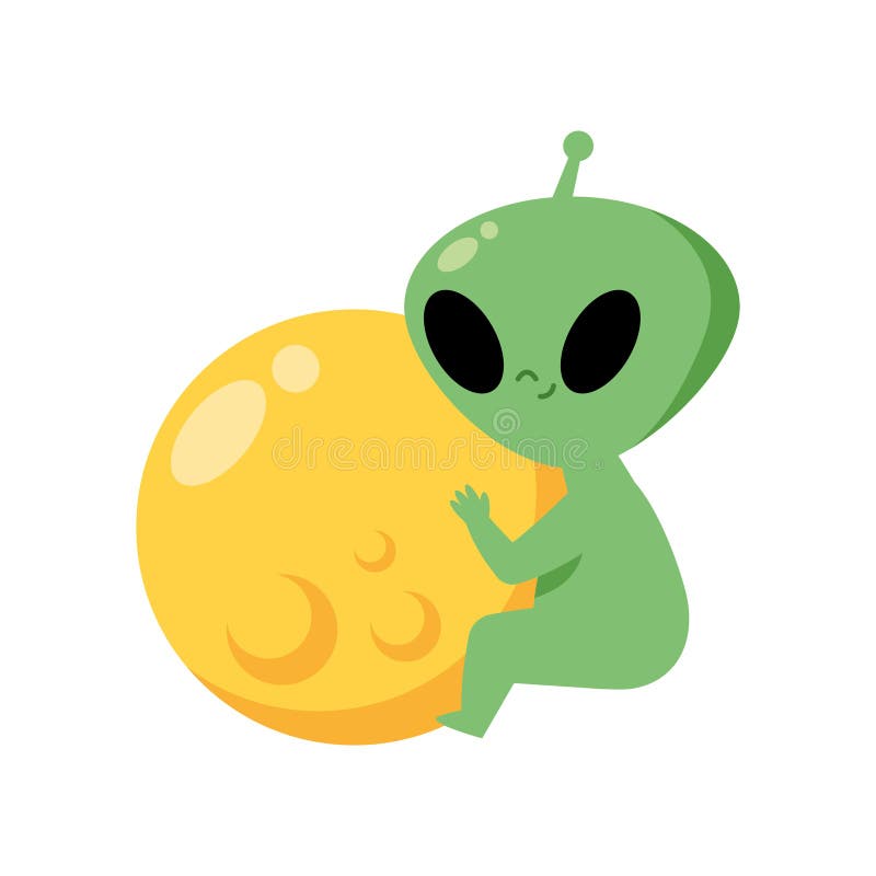 Alien with moon stock vector. Illustration of monster - 317233244