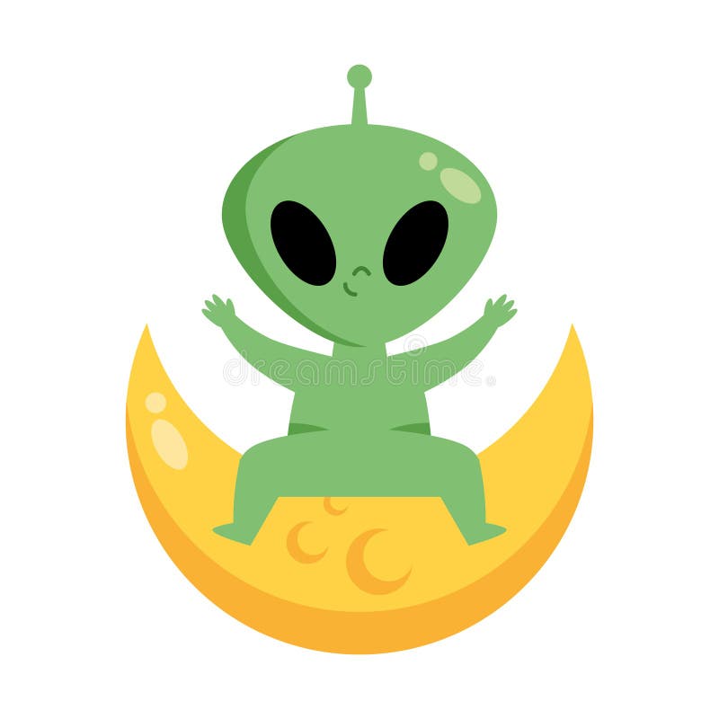 Alien and moon design stock vector. Illustration of universe - 317233339