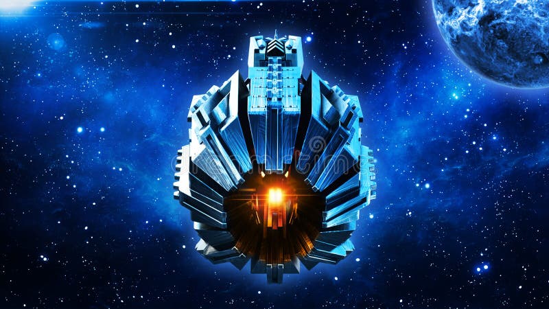 Alien Mothership, Spaceship in Deep Space, UFO Spacecraft Flying in the ...